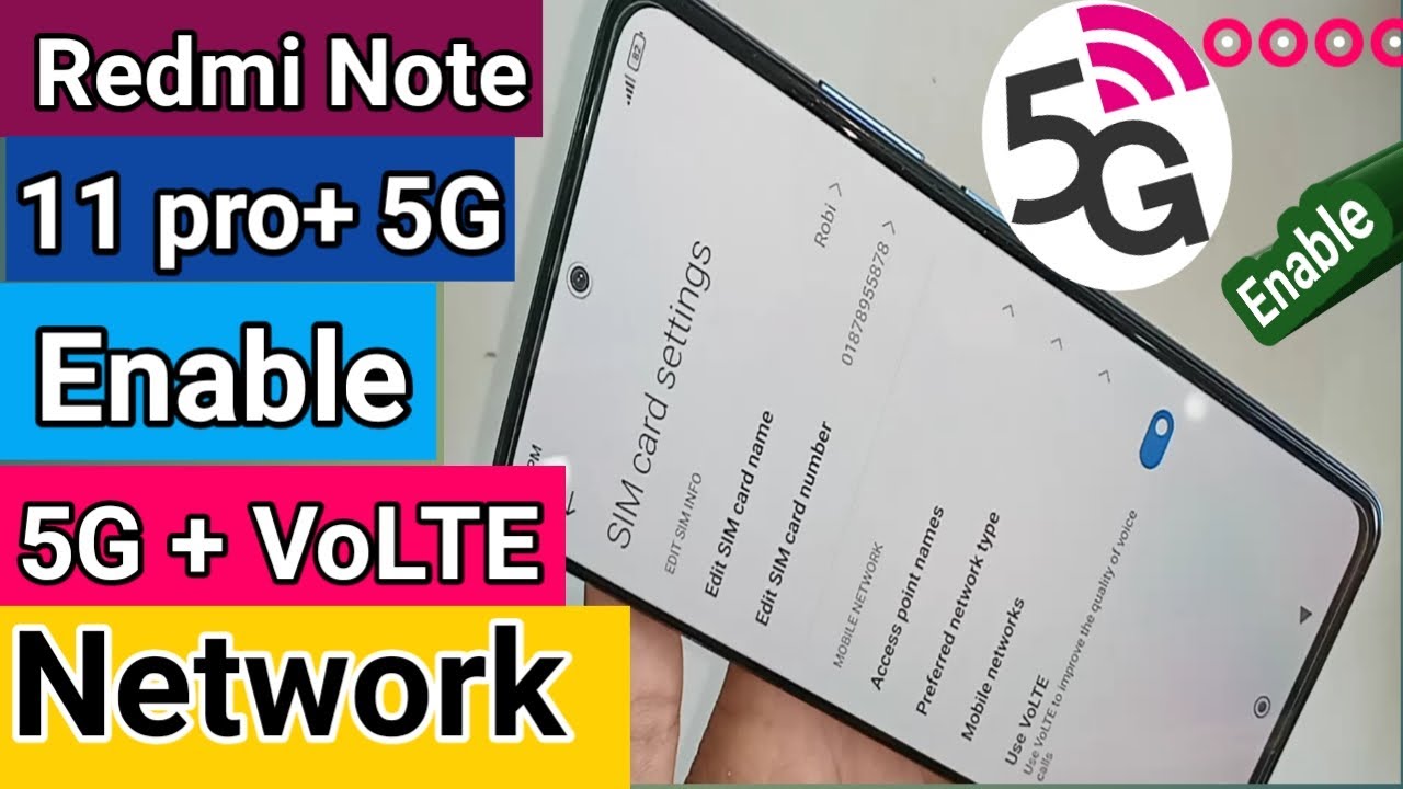 Redmi note 11 pro + 5G VoLTE and 5g network Enable // 5g volte problem ...