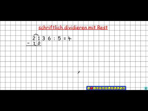 schriftlich dividieren mit Rest - YouTube