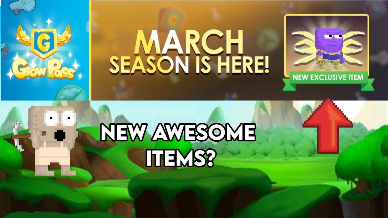 Growtopia NEW Growpass for March 2025 (RARE ITEMS) - YouTube