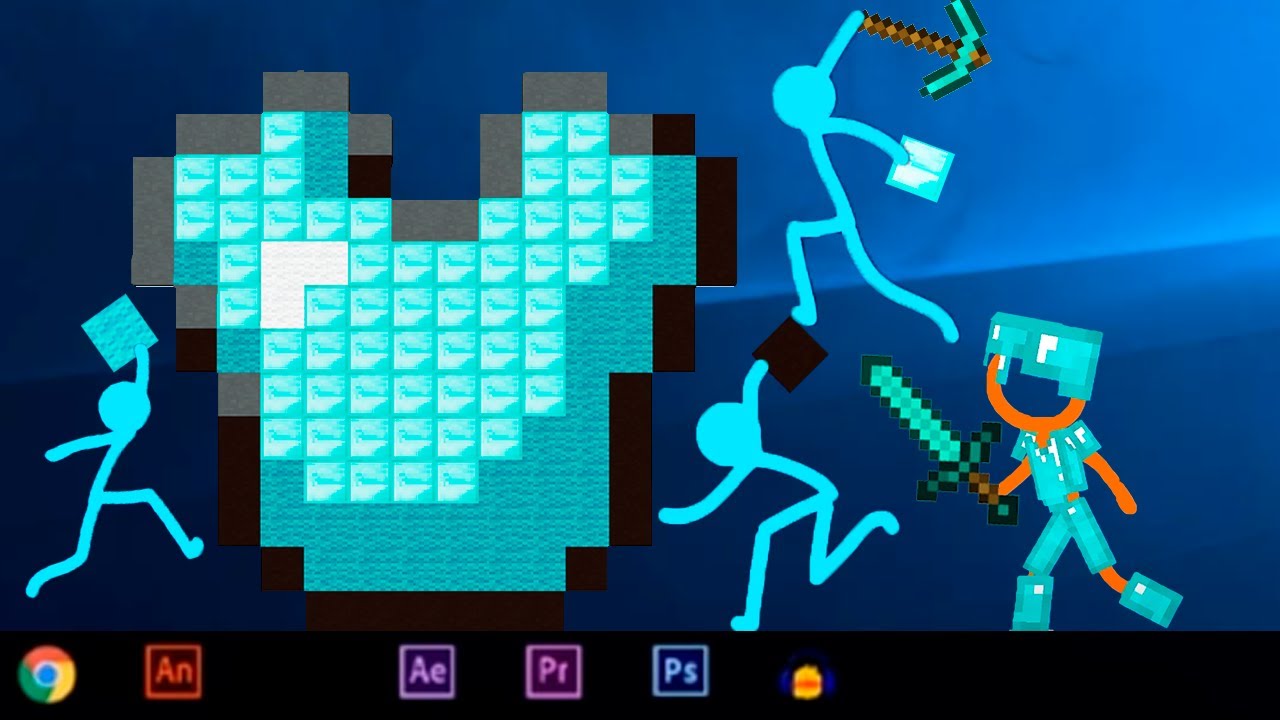 Animation VS Minecraft GIANT DIAMOND CHESTPLATE / Stickman vs Minecraft ...