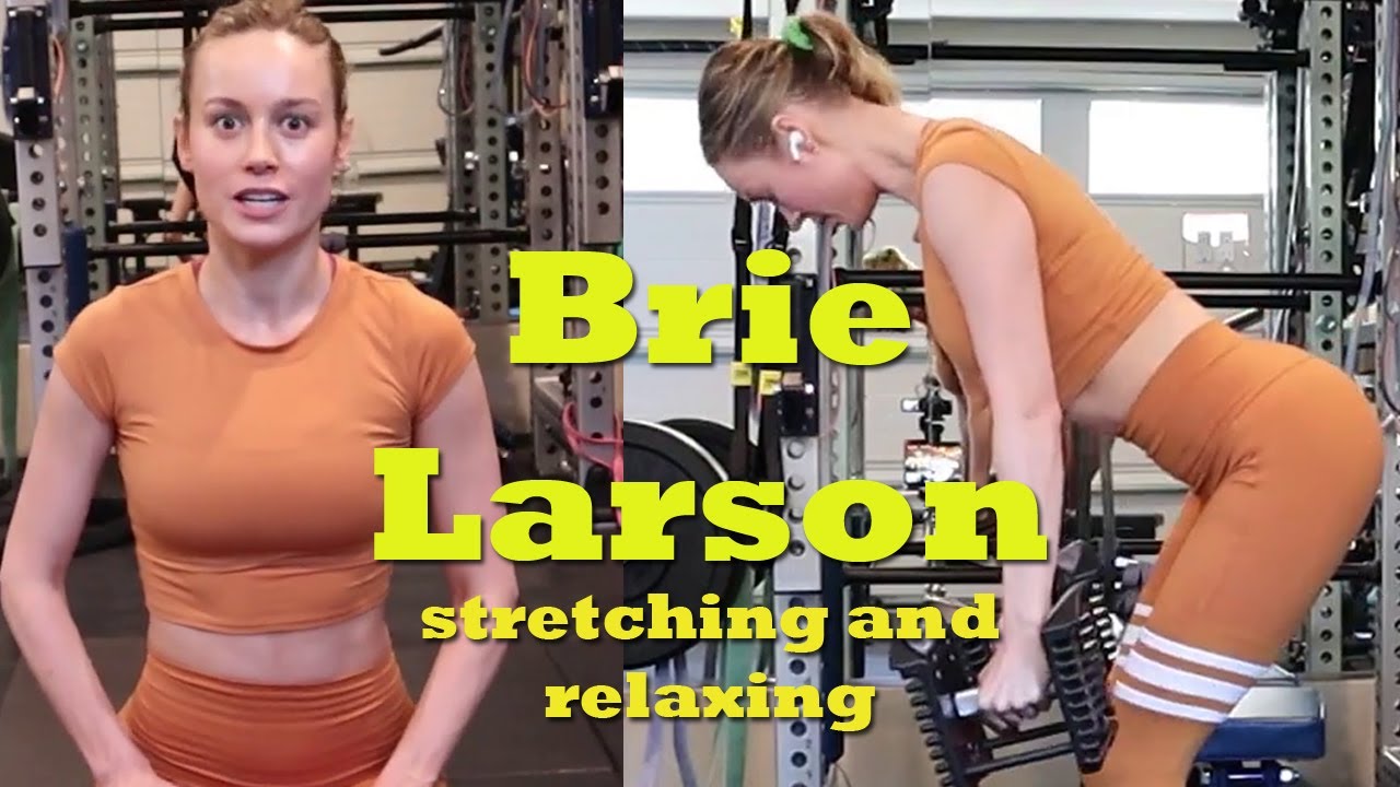 Yoga stretching and relaxing with Brie Larson - YouTube
