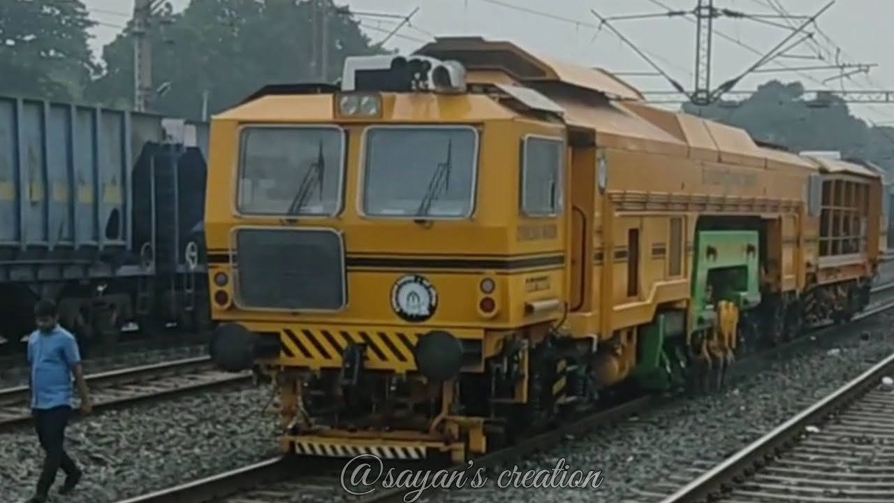Railway track #cms machine works powerfully, Railway track packing ...