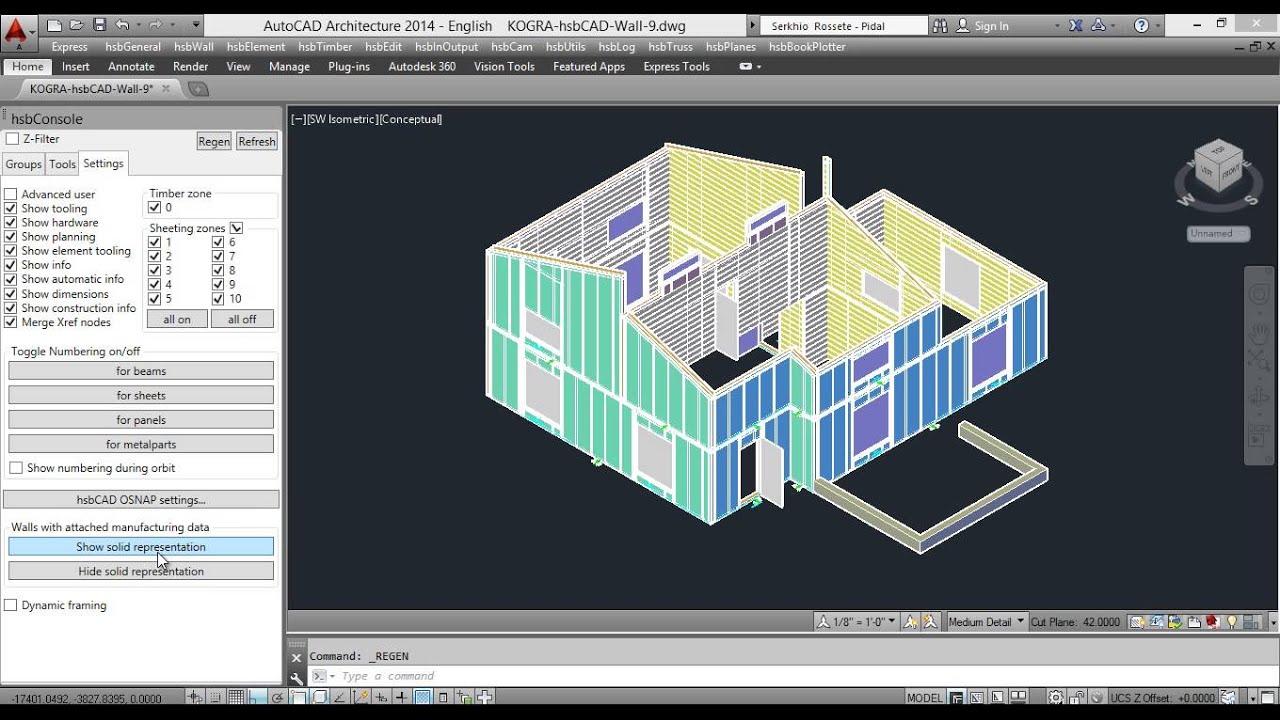 hsbCAD WALL. Проектирование сборных щитовых домов. Часть 11. - YouTube