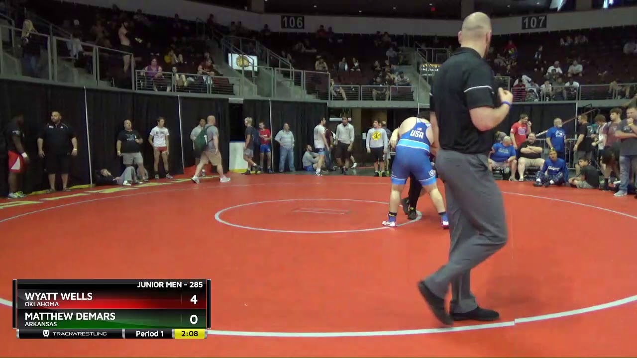 Junior Men 285 Wyatt Wells Oklahoma Vs Matthew DeMars Arkansas - YouTube