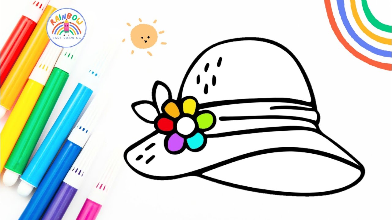 Simple Hat Drawing | How to Draw Hat Easy for Kids and Toddlers🌈 👒 ...