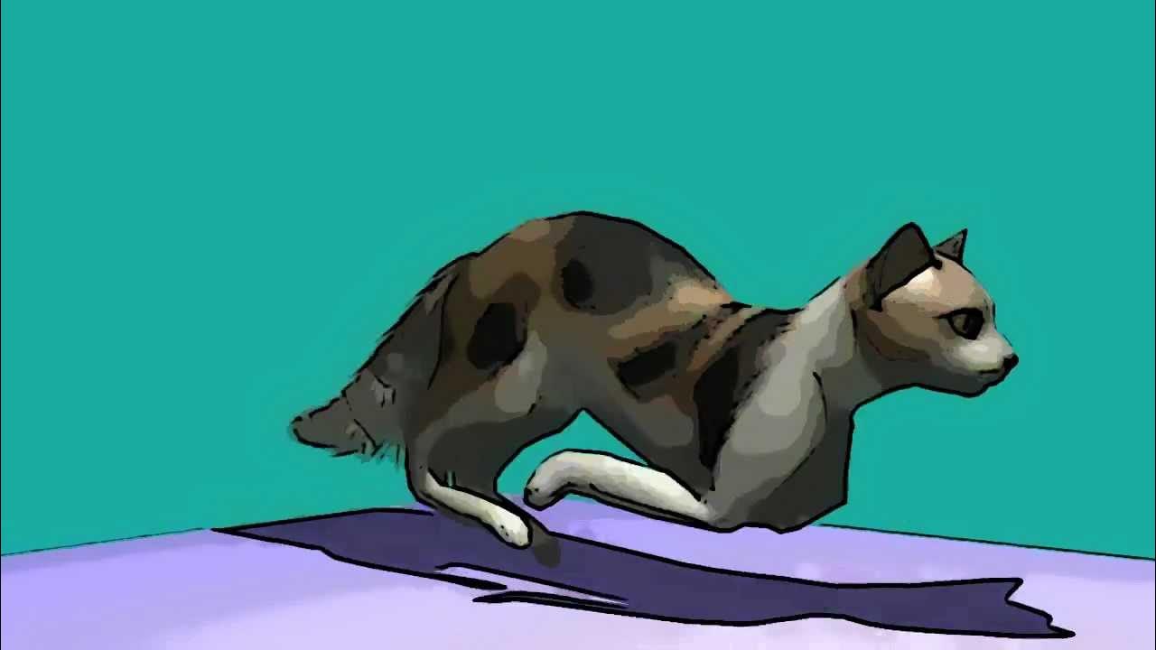 cat animation using a biped/quadruped - YouTube