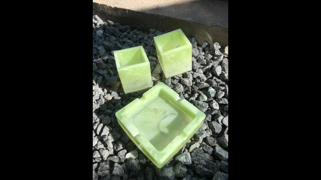 EPOXY RESIN ASHTRAY AND CUPS FOR CANDLES - full video - YouTube