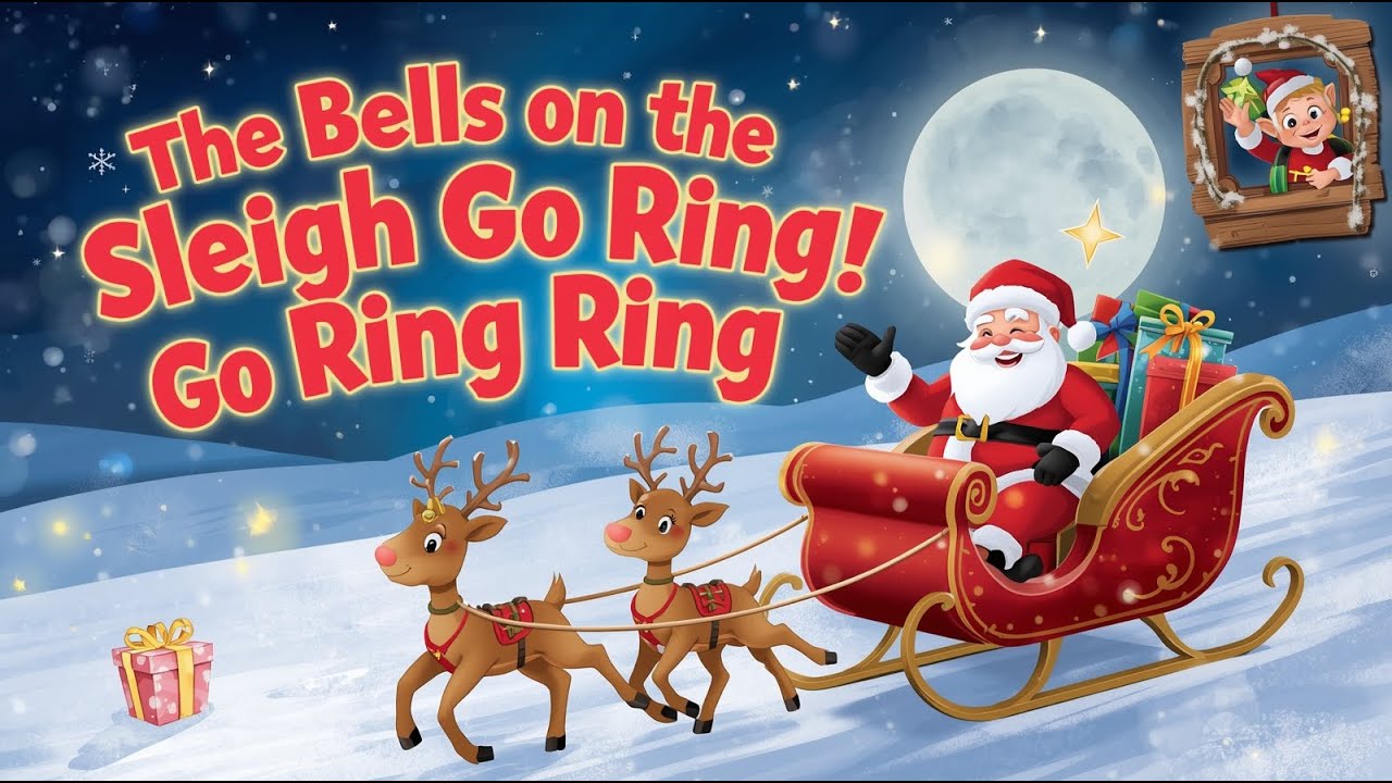 The Bells on the Sleigh Go Ring Ring Ring | Christmas Song for Kids ...