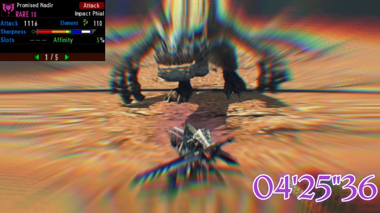 [MH4U Citra mmj] Event USJ:Tigrex 3D 04'25"36 Charge Blade - YouTube