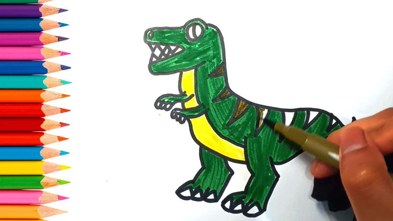DINOSAUR TYRANNOSAURUS REX / T-REX Drawing, Coloring and Painting for ...