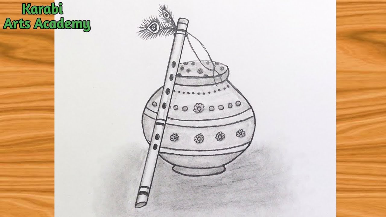 Flute drawing of Krishna[2023]| Bansuri Drawing| @karabiartsacademy6921 ...