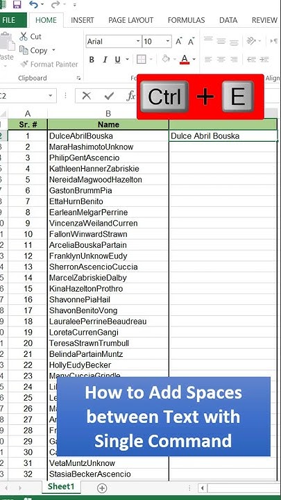 How to Add Spaces into Text with Simple Command. #exceltips #exceltricks #exceltutorial - YouTube