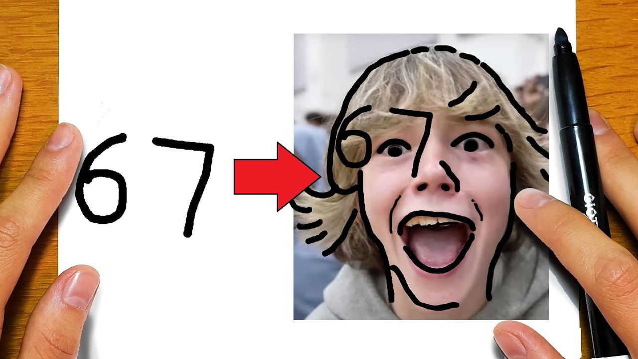 HOW TO DRAW THE 67 MEME KID | Easy drawings - YouTube