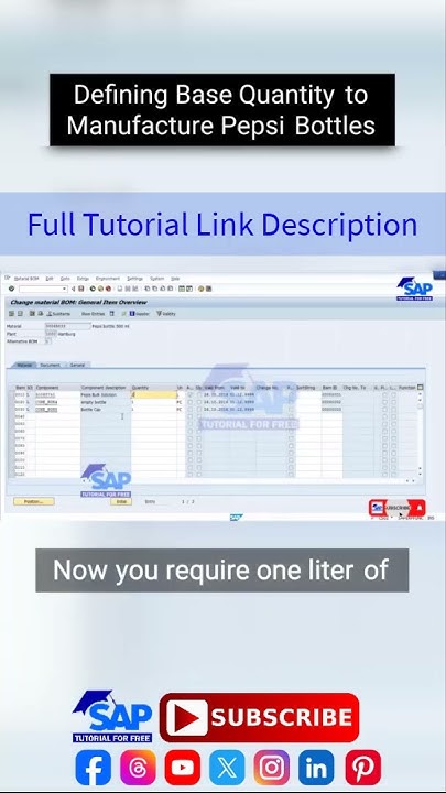 SAP Tutorial For Beginners | SAP PP Master Data | Bill of Material | Production Planning | Free ...