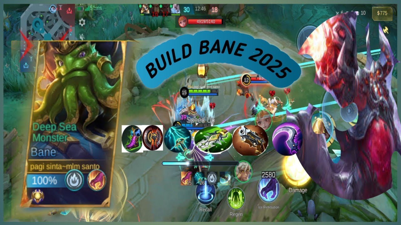 SAVEG!! NEW BANE BUILD ONE HIT DAN EMBLEM !! TOP GLOBAL BANE|| MLBB # ...