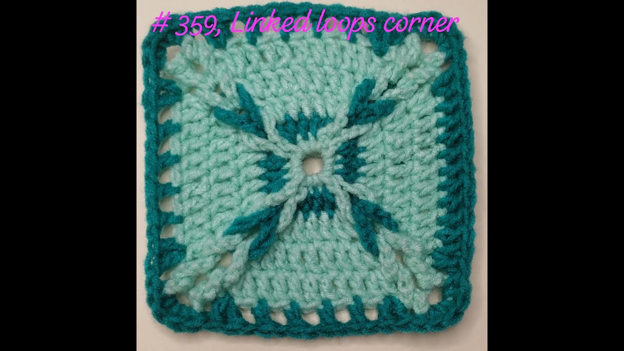 Linked loops corners - one crochet stitch a day - YouTube
