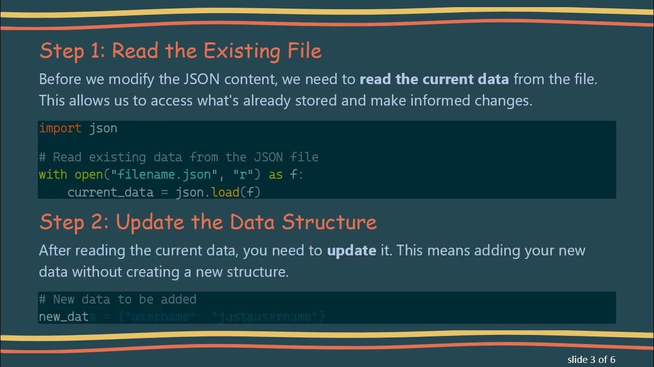 How to Write to a JSON File in Python Without Losing Existing Data ...