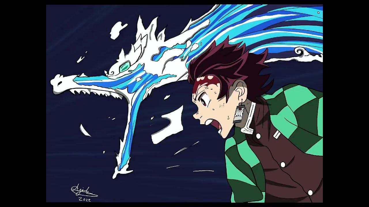 Draw Lapse: Tanjiro Tenth Form - Constant Flux (using Procreate) - YouTube