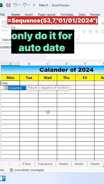 💯how to autofill in excel ||Create a calendar in #excel #exceltutorial #sequence #exceltips ...