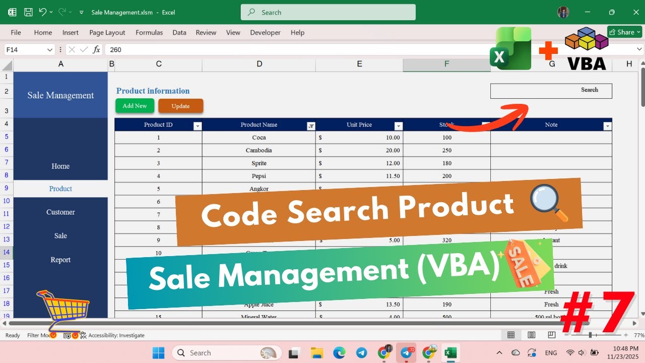 How to Create Product Search with VBA Button (No Voice) - YouTube