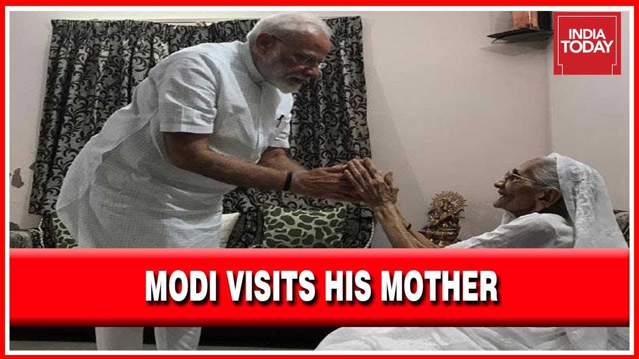 After A Stunning Victory , Narendra Modi Visits His Mother At Her ...
