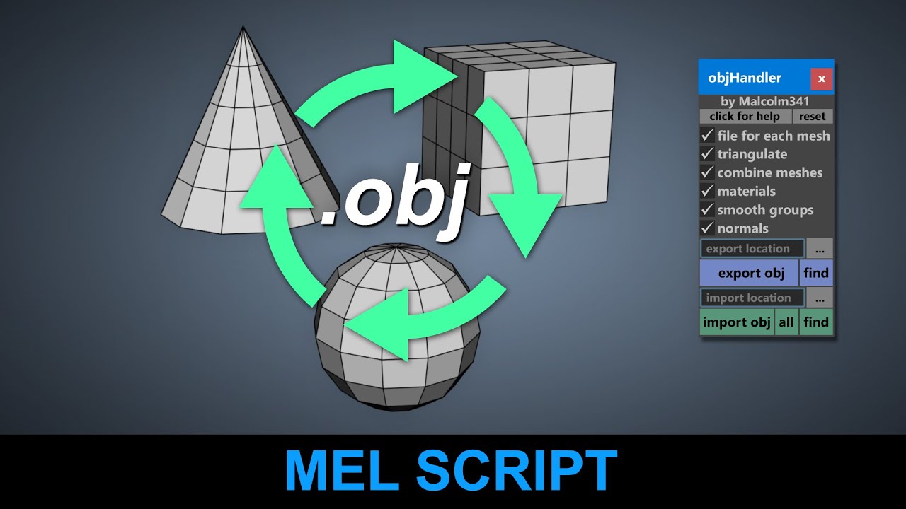 Obj Import Export Toolbox For Maya Youtube