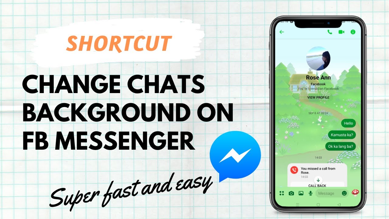 HOW TO CHANGE CHAT BACKGROUND IN MESSENGER - YouTube