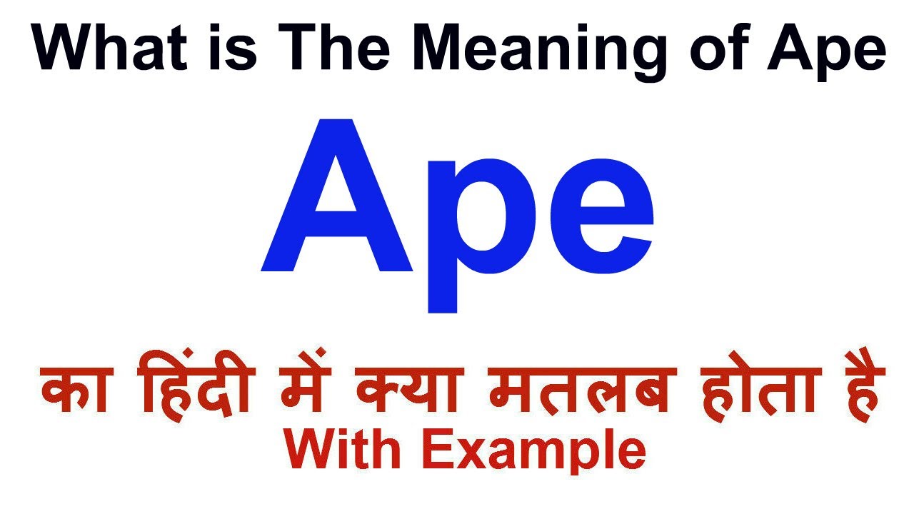 Ape Meaning in Hindi | Ape Definition | Ape Ka Matlab Kya Hota Hai ...