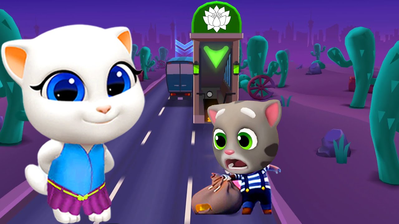 New Character Angela Chasing the Raccoon at Cactus World - talking tom gold run - Part 750 ...