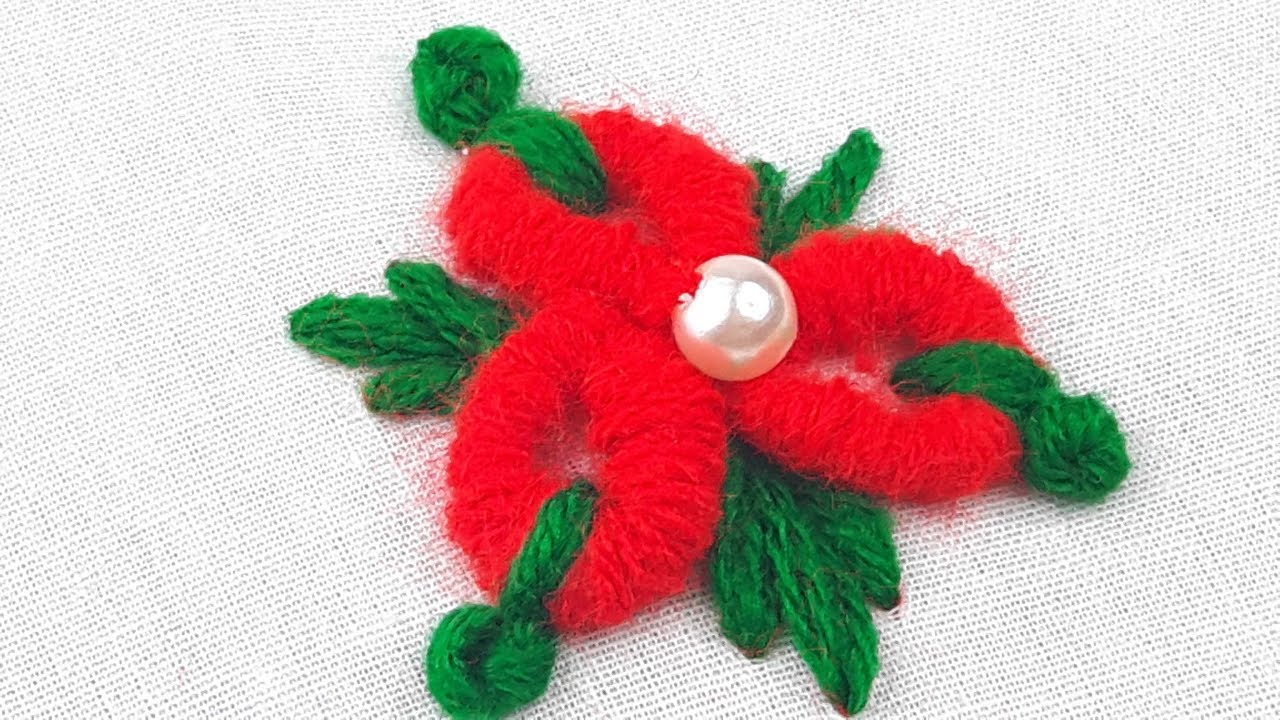 Hand embroidery small flower for all over design - YouTube