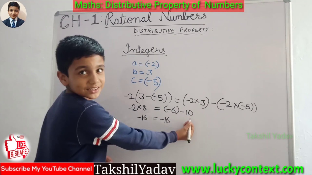 Class 8 || Maths || Distributive Property of Numbers || Rational ...