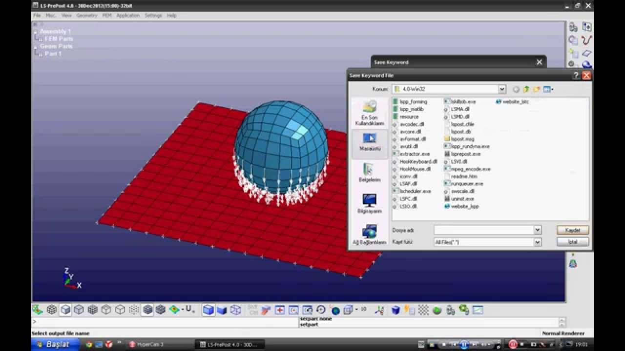Ls-Dyna ball impacting on a surface - YouTube