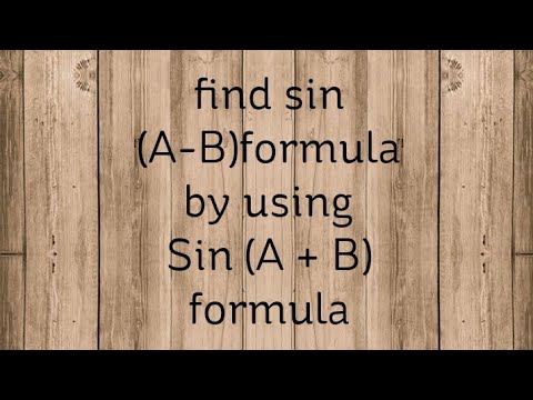 find sin(A-B) by using sin(A+B) formula - YouTube