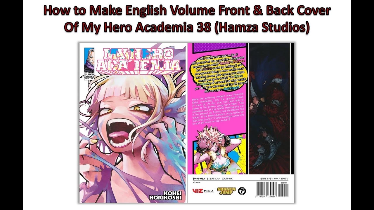 How To Make English Volume Front & Back Cover of My Hero Academia 38 (Hamza Studios) - YouTube
