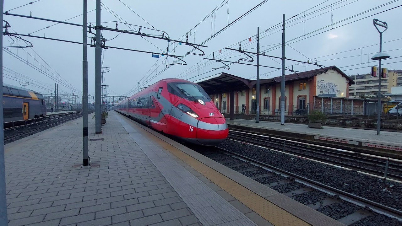 [4K 180°] FRECCIAROSSA 1000 LIVREA NUOVA + PARTICOLARE in transito a ...