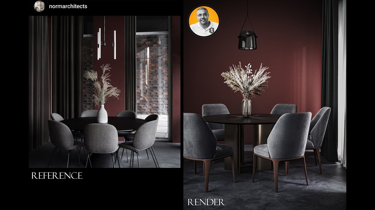 REALISTIC DINING SPACE | VISUALIZATION | 3Ds Max + Corona Render - YouTube