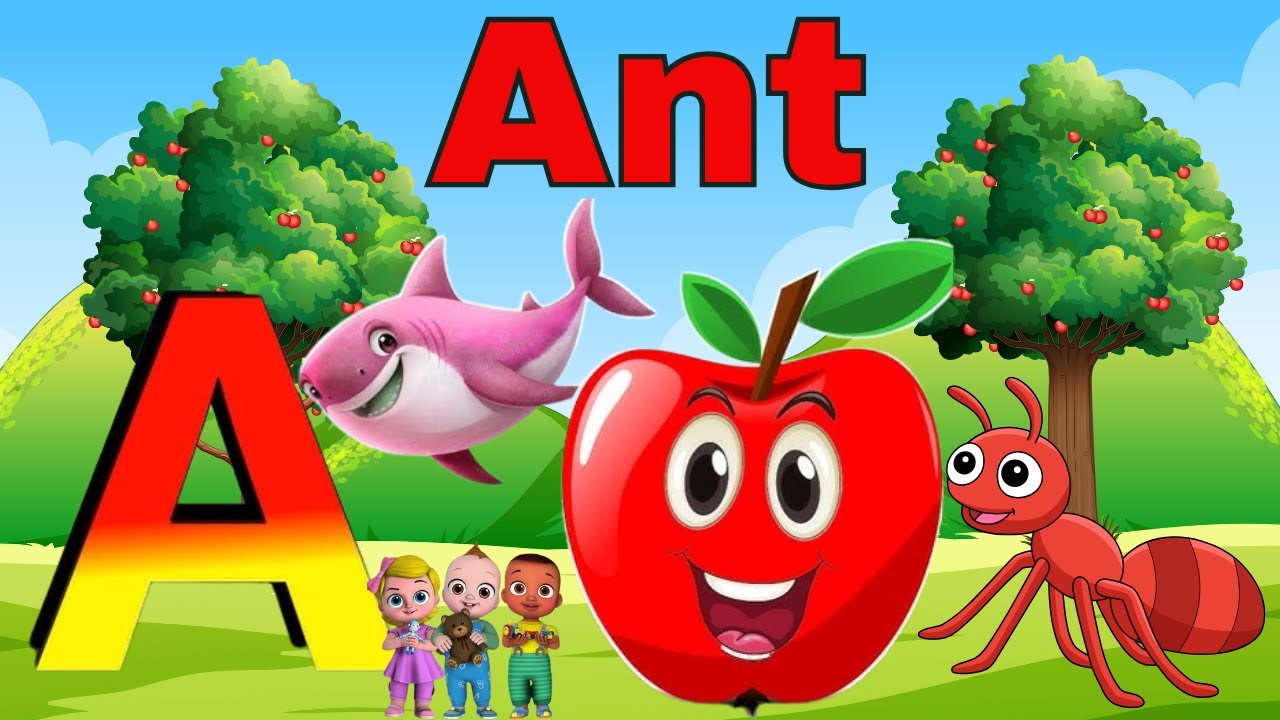 A for Ant Phonics Song with TWO Words - A For Apple - ABC Alphabet ...