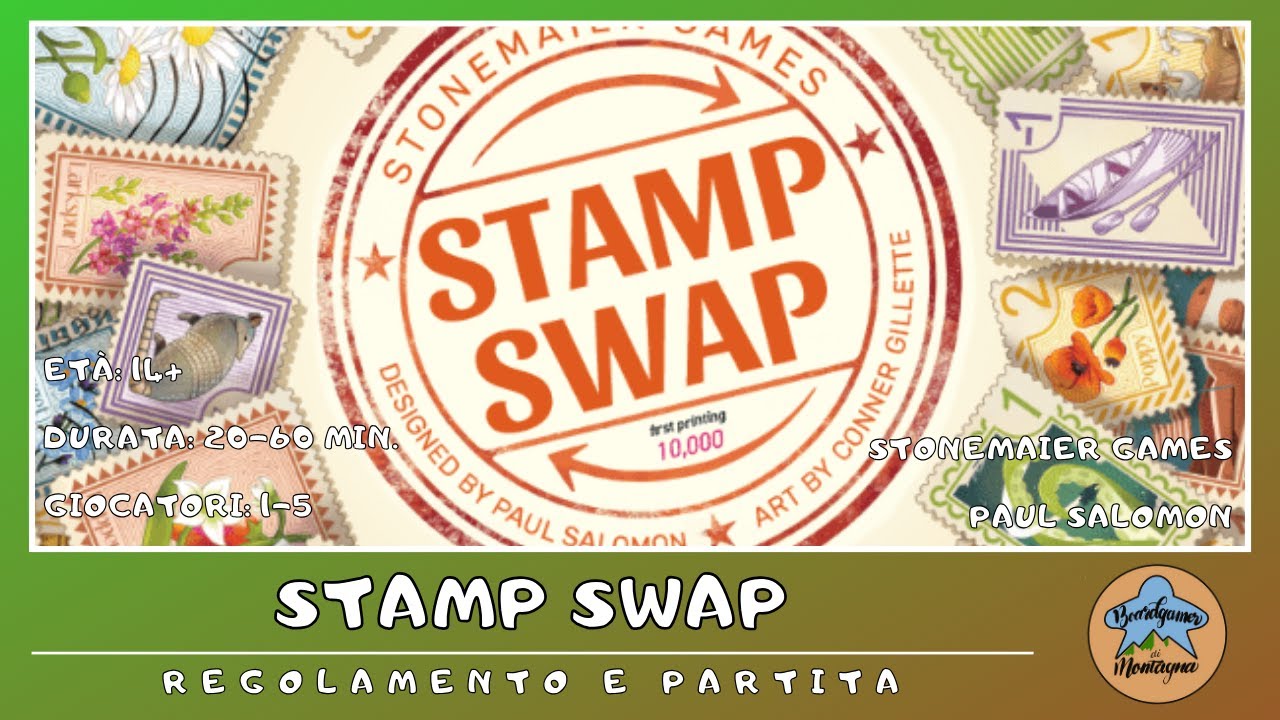 Stamp Swap - setup e regolamento in italiano (tutorial) BOARD GAME ...