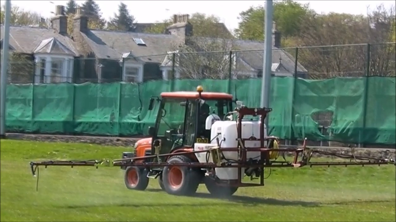 McNab Sport Spraying herbicide on football pitch - YouTube
