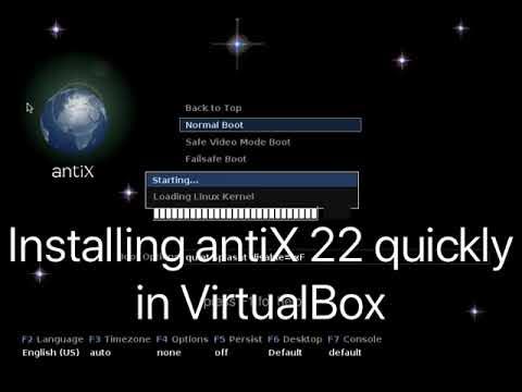 antiX 22 - Quick install in VirtualBox - YouTube