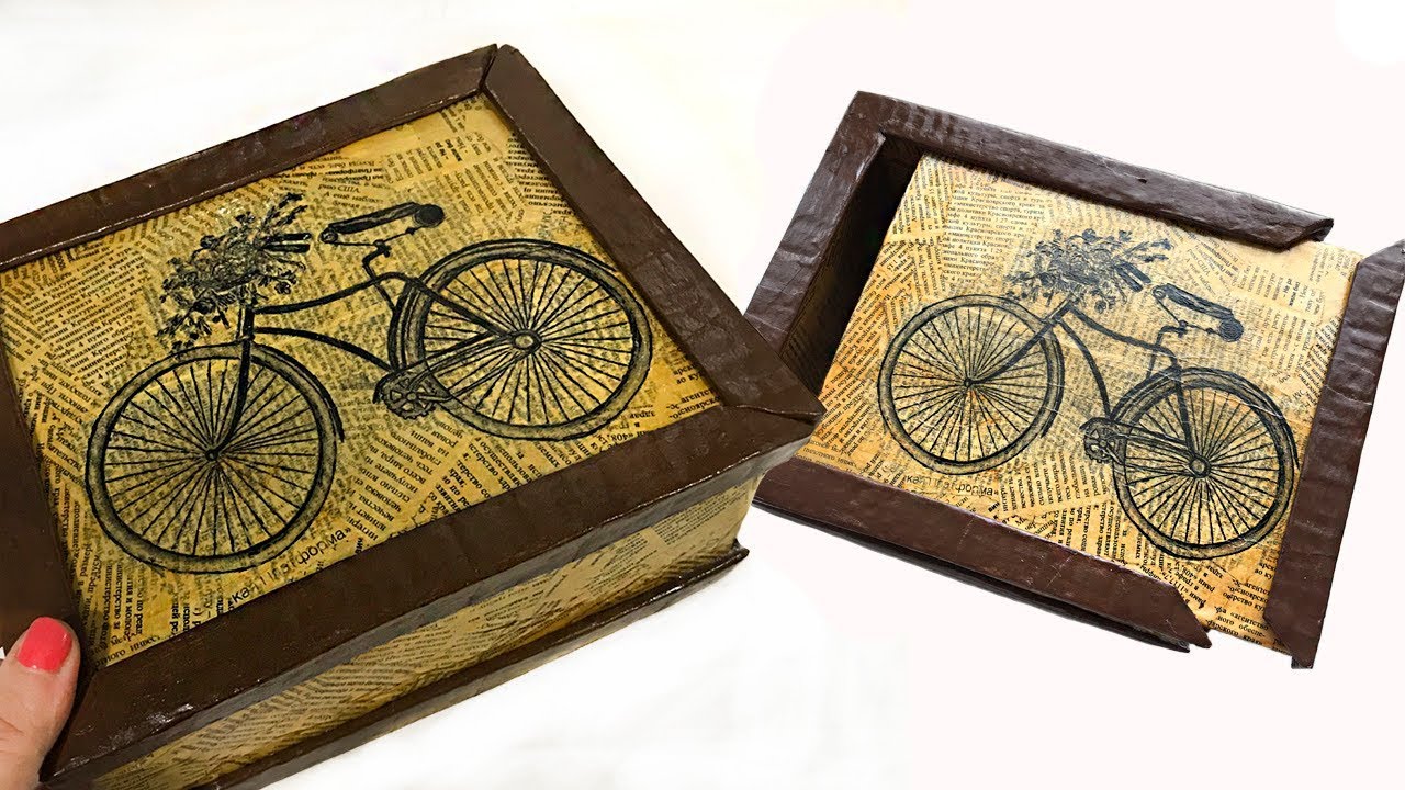 DIY Beautiful Cardboard Box | Paper Mache idea - YouTube