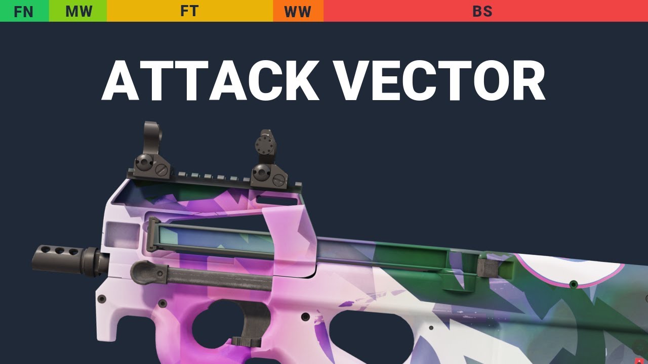 P90 Attack Vector - Skin Float And Wear Preview - YouTube
