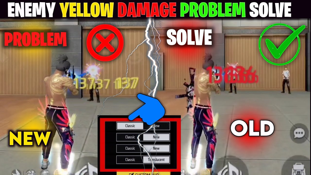 FREE FIRE YELLOW DAMAGE PROBLEM SOLVE,FF YELLOW DAMAGE SETTING ...
