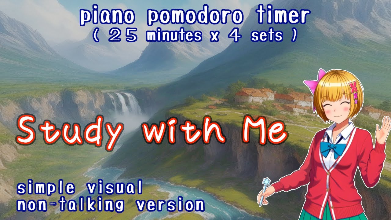 Study Timer (25 minutes x 4 sets) [Using original music #07～#13 ] for ...