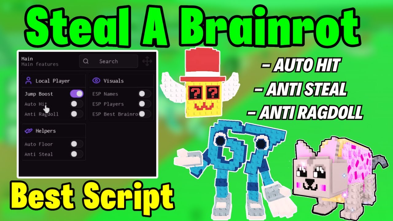 Steal a Brainrots Script (Rey Hub) | Anti Steal, Anti Ragdoll - YouTube