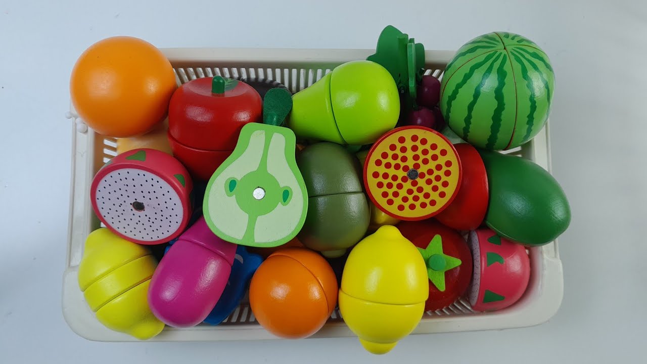 Fun Learning Names of Fruit and Vegetables Wooden Toys Cutting Fruit ...