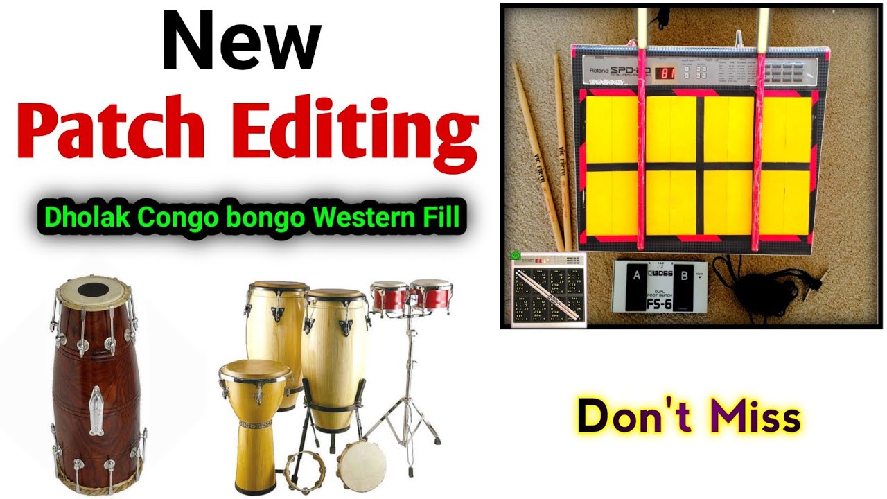 New Patch Editing | Dholak Congo bongo Western Fill | octapad music - YouTube