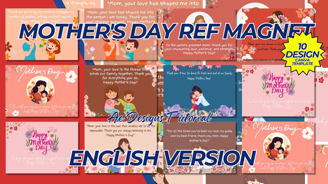 MOTHERS DAY REF MAGNET ENGLISH VERSION | CANVA TEMPLATE EDITABLE ...