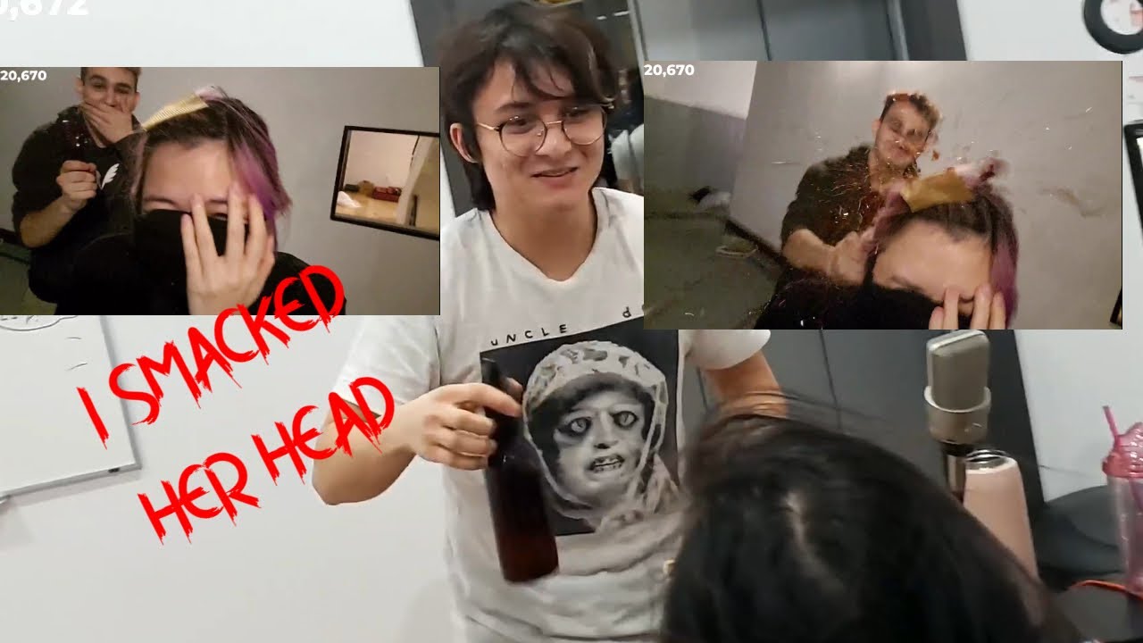 MICHAEL REEVES AND FEDMYSTER SMACKING OFFLINE TV MEMBERS WITH GLASS ...