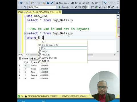 #IN and NOT IN Keyword In SQL - YouTube